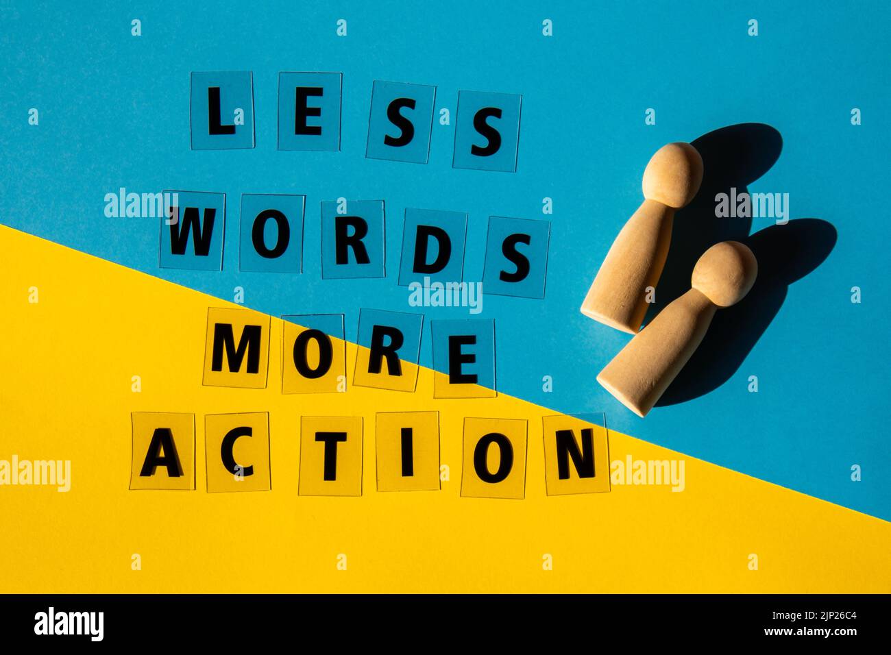 Message LESS WORDS MORE ACTION. Motivational Words Quotes Concept ...