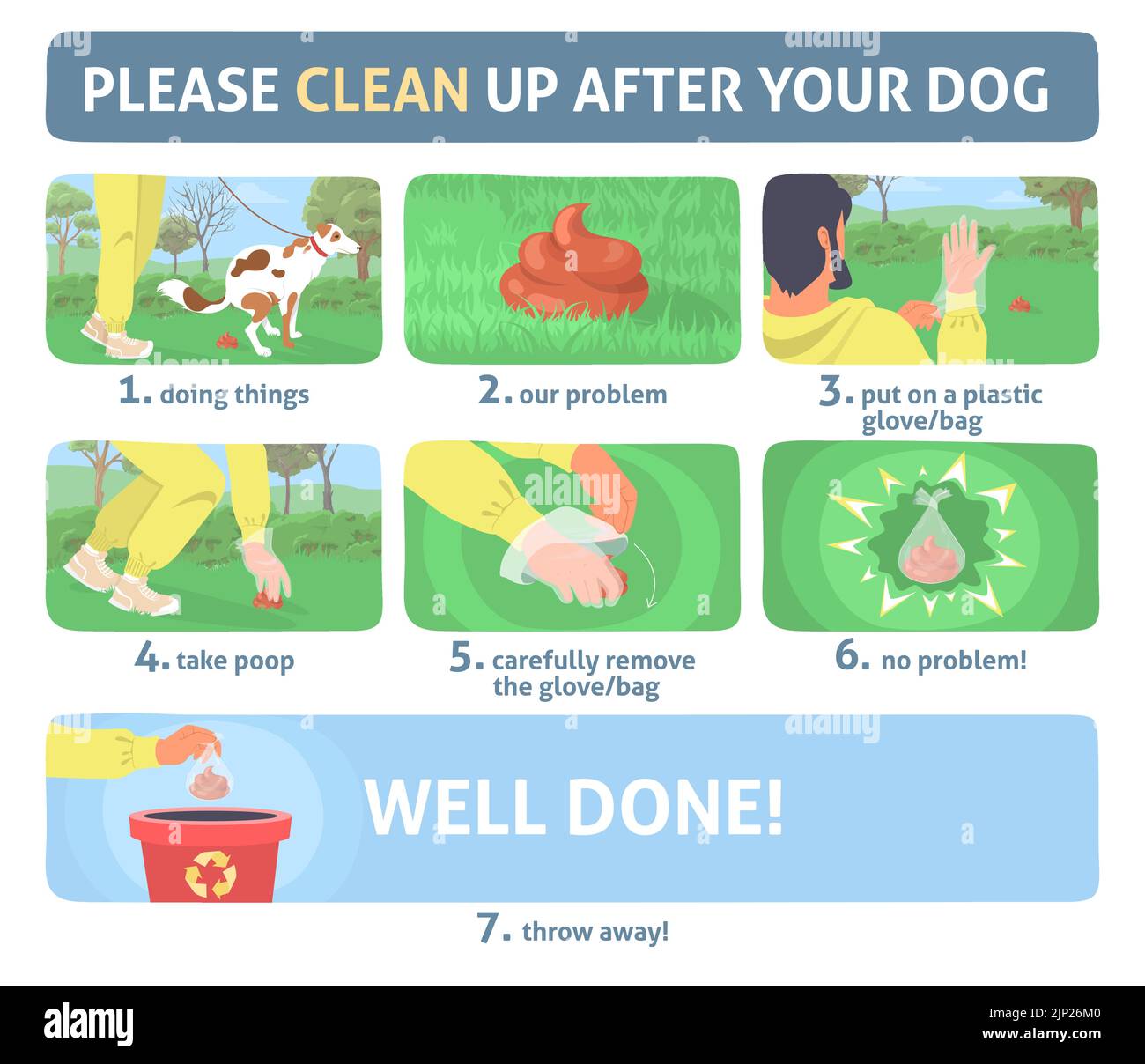 Clean up dog poop vector infographic set Stock Vector Image & Art - Alamy