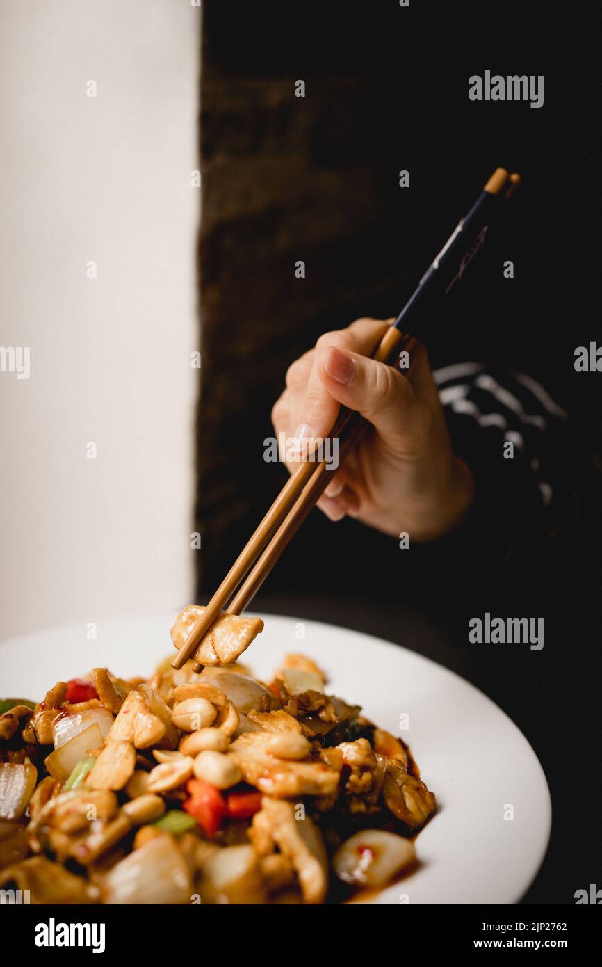 eating, meal, chopsticks, kung pao chicken, eat, meals, chopstick Stock ...