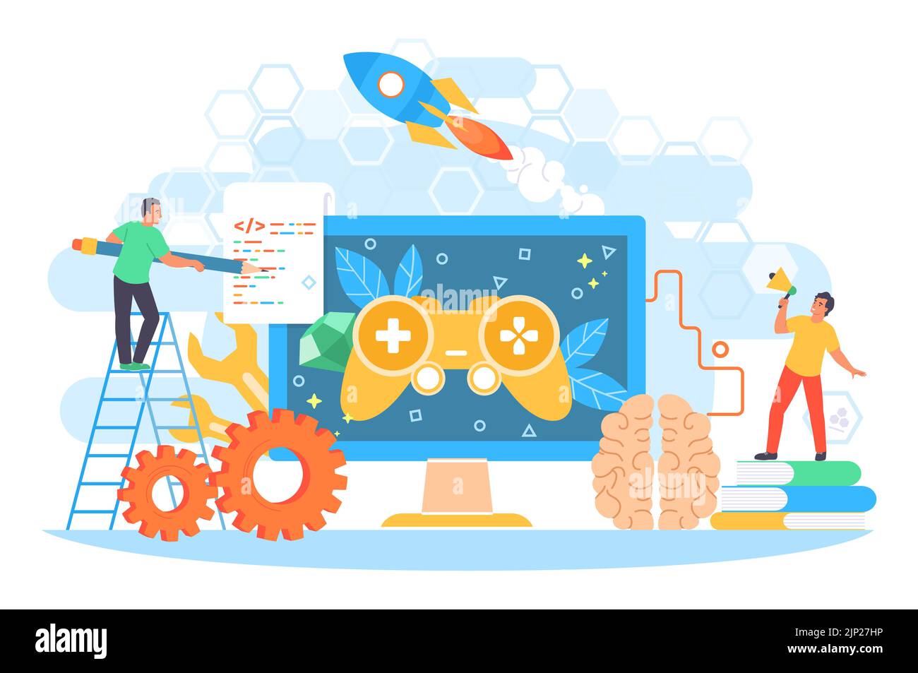Game developer team working on digital design Stock Vector Image & Art - Alamy