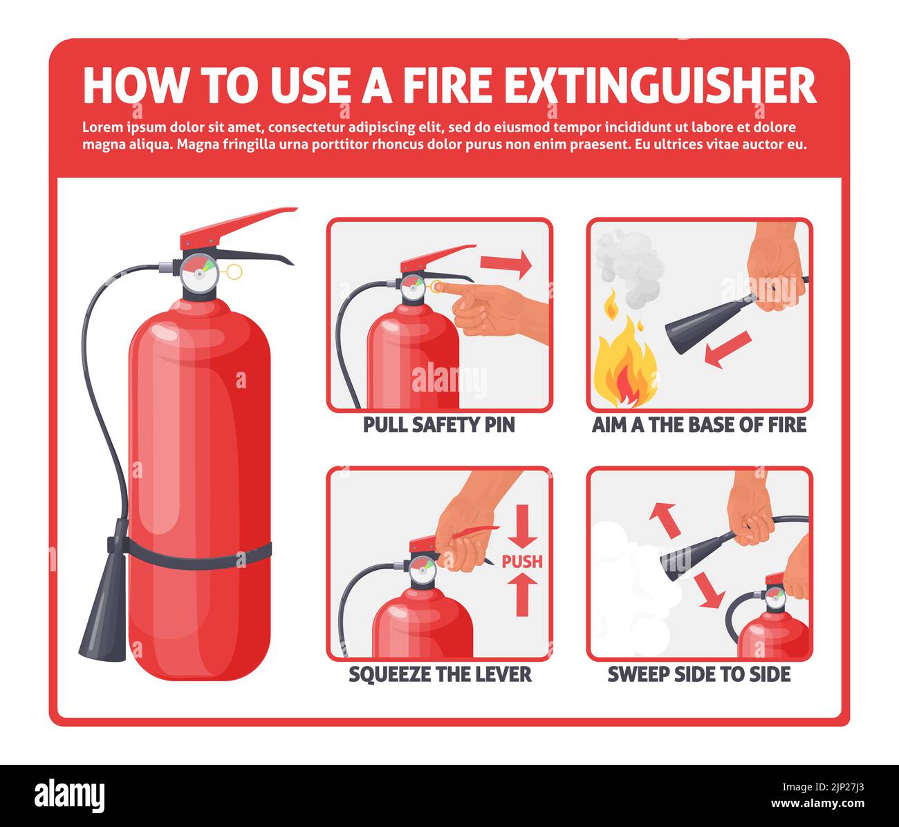 How to use fire extinguisher vector manual Stock Vector Image & Art - Alamy
