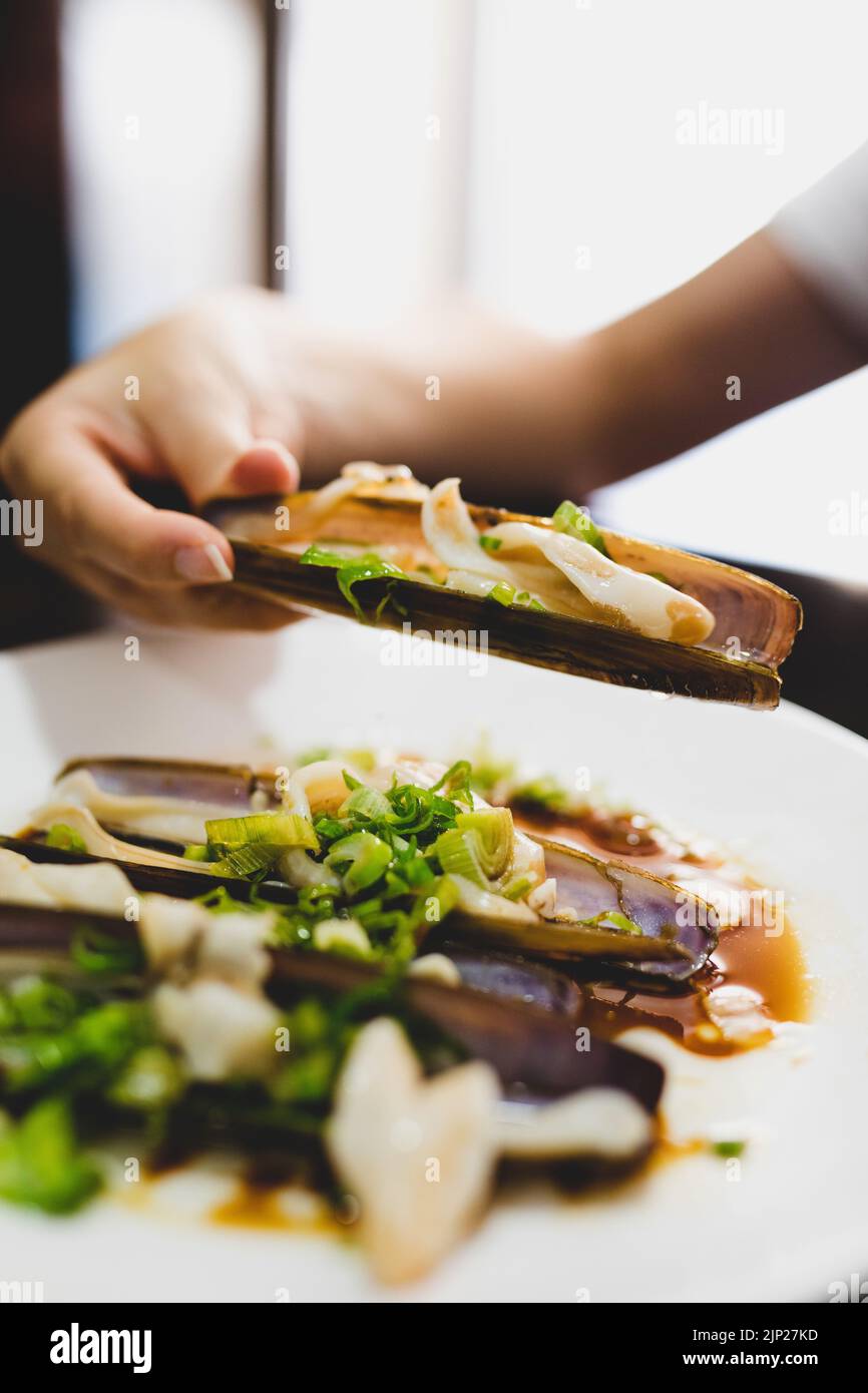 meal, seafood, razor shell, meals, seafoods, razor clam, shells Stock ...