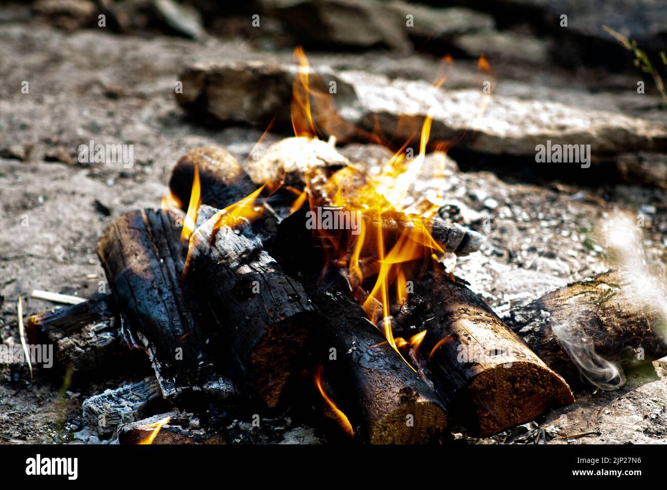 Fire and Hot Coal Stock Photo - Alamy