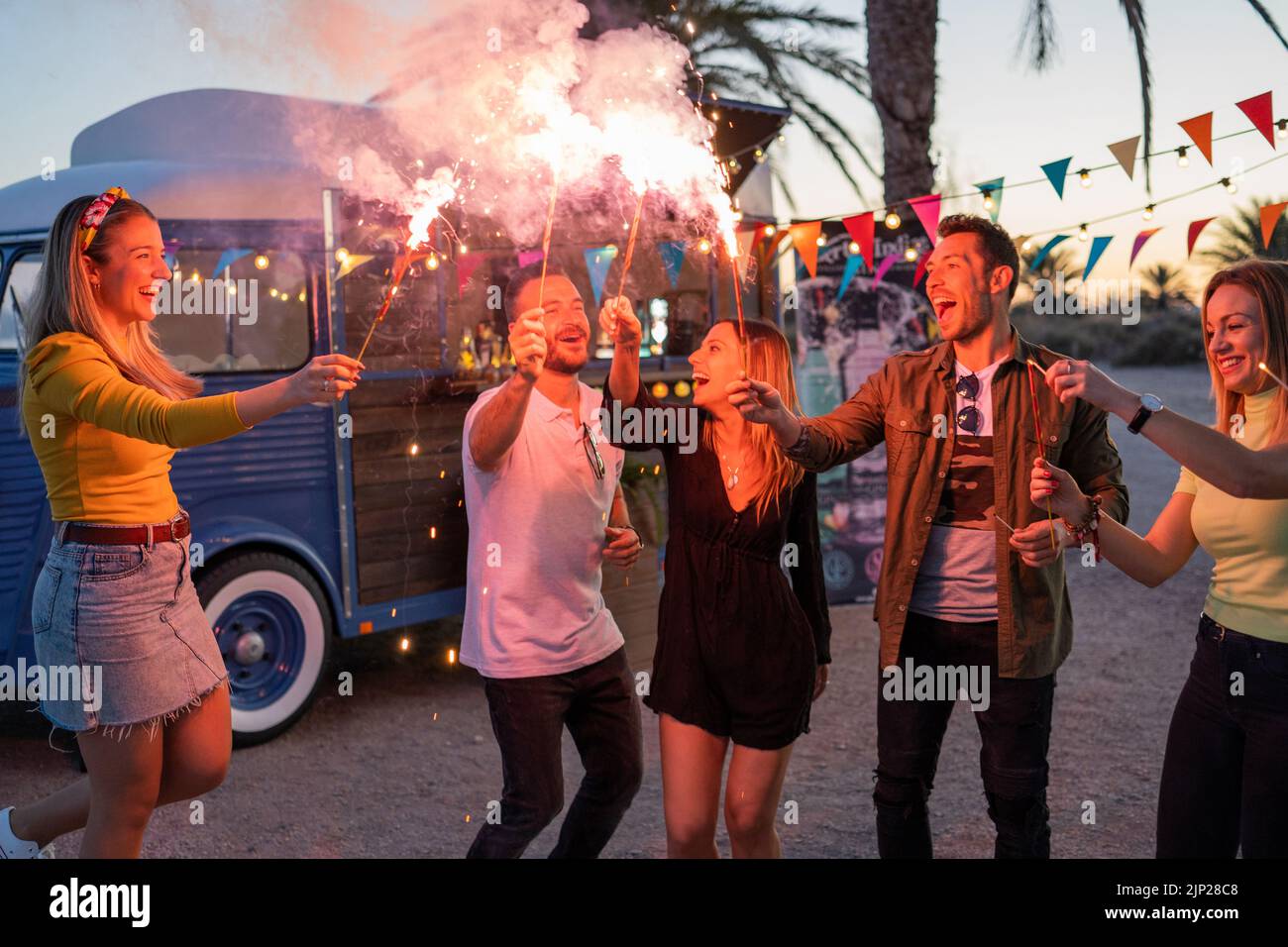 party, summer, friends, dancing, summer celebration, imbisswagen ...