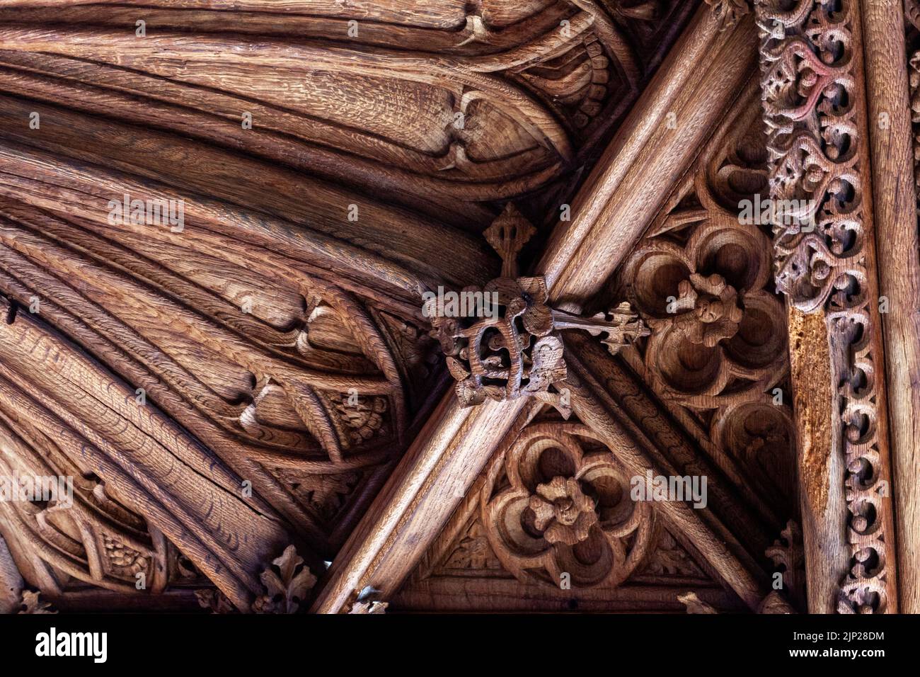Detail of Rood Screen, St Matthew’s Church, Coldridge, Devon, UK Stock ...