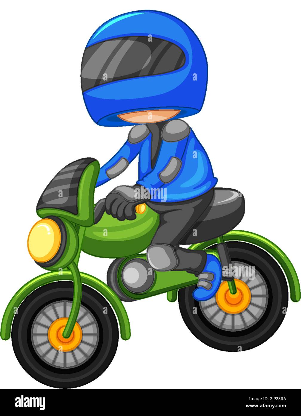 A motocross racer cartoon on white background illustration Stock Vector ...