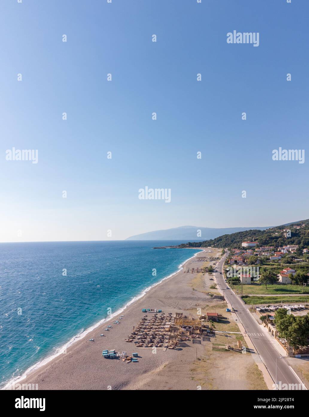 Aerial photo of the coastline of Agiokampos, Greece Stock Photo - Alamy