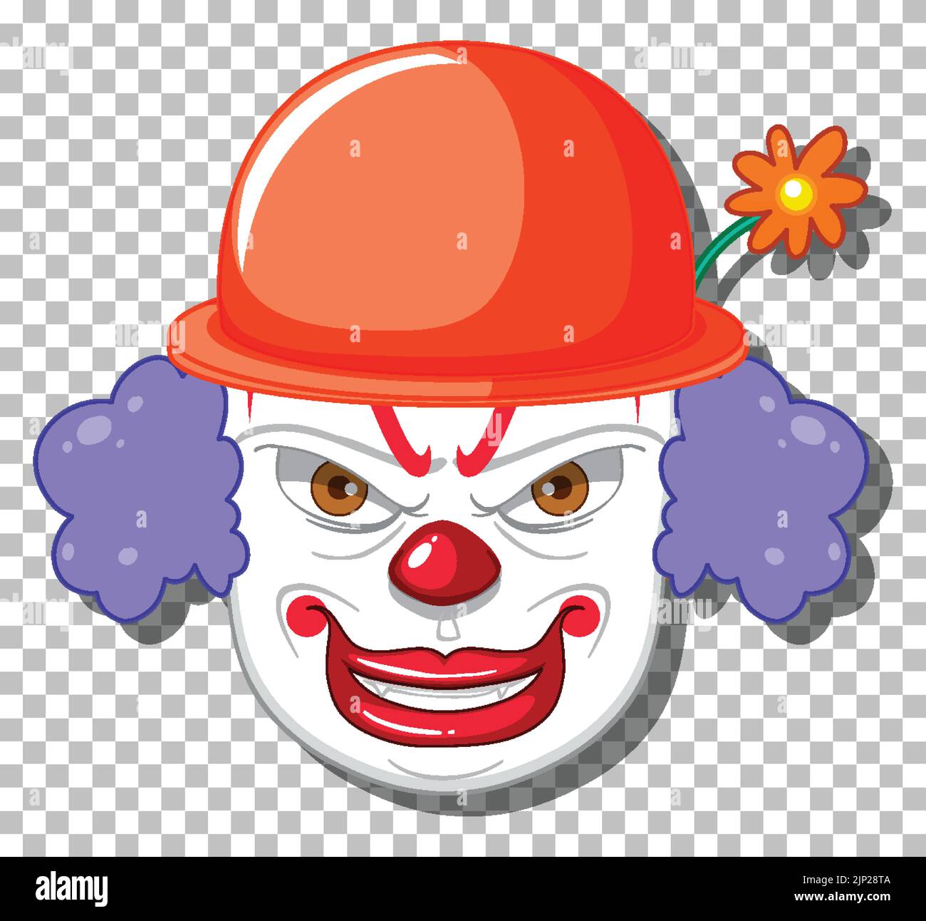 Scary clown head on grid background illustration Stock Vector Image ...