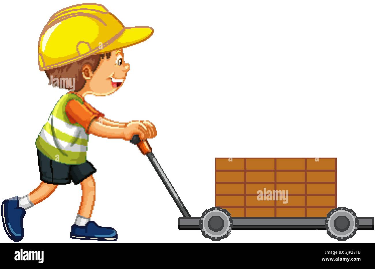 A boy wearing construction worker illustration Stock Vector Image & Art ...