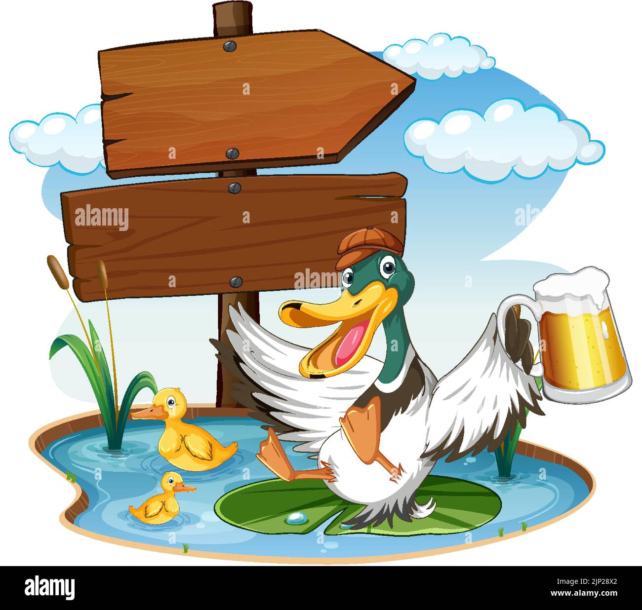 Animal drinking pond Stock Vector Images - Alamy