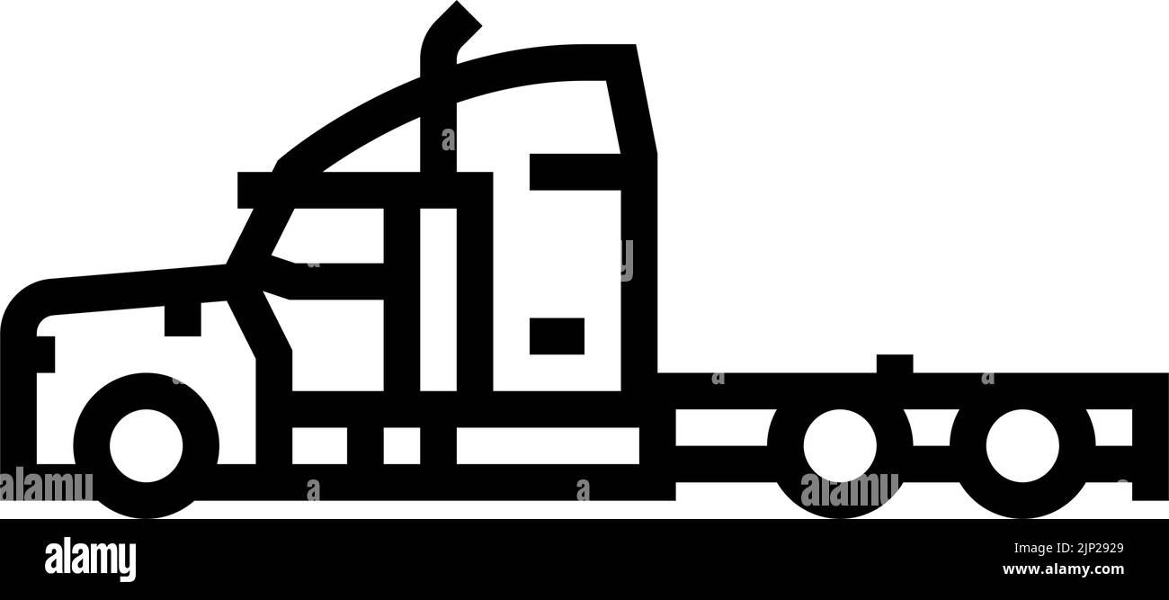semi truck construction car vehicle line icon vector illustration Stock ...