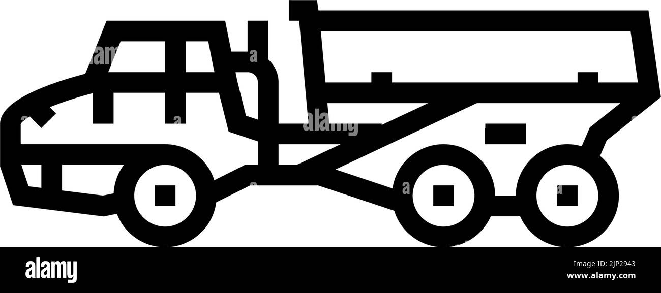 dumper construction car vehicle line icon vector illustration Stock ...