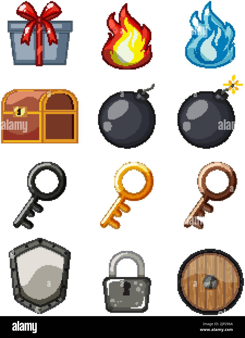 Game element template design set illustration Stock Vector Image & Art ...