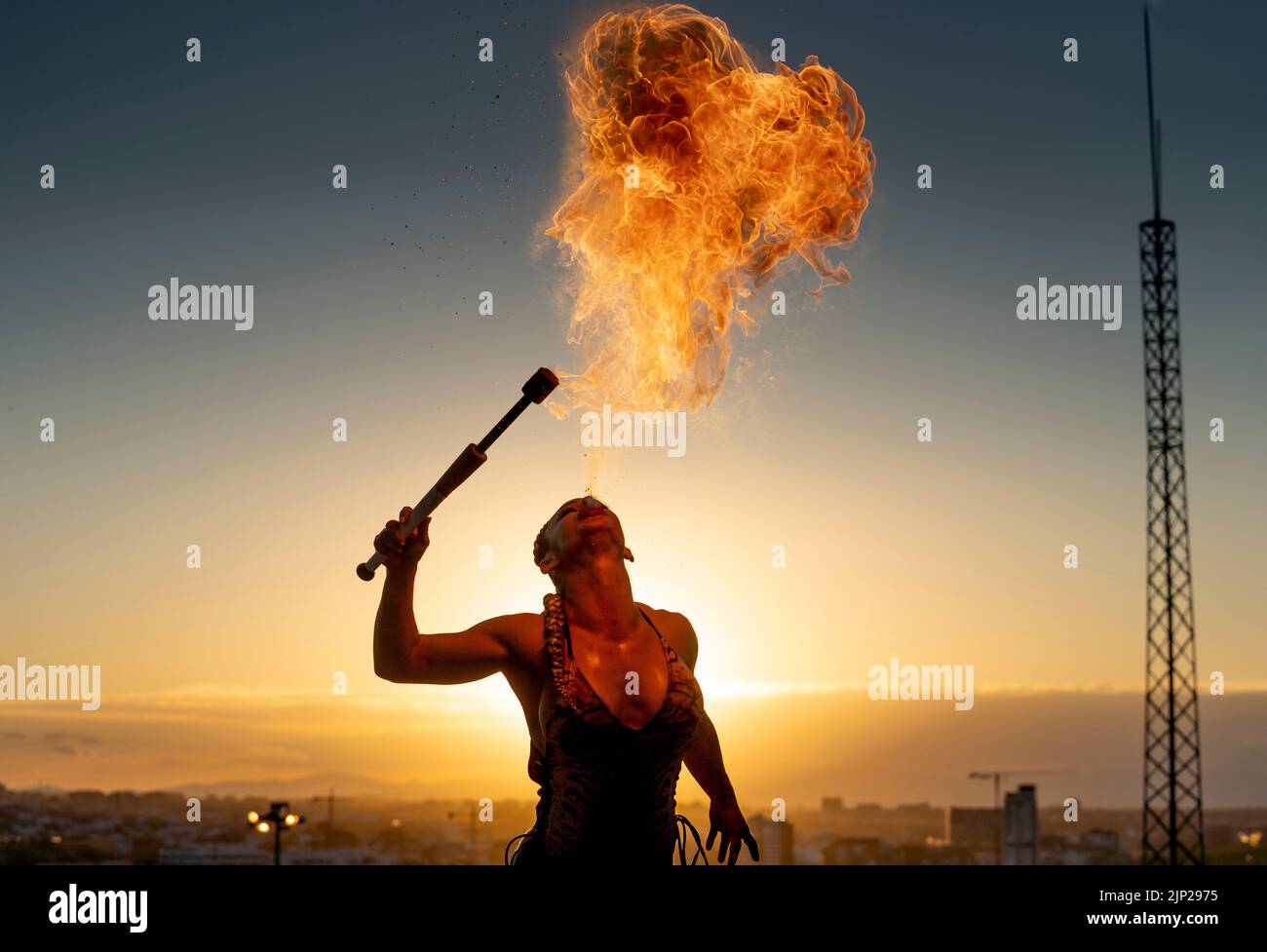 Woman breathing fire hi-res stock photography and images - Alamy
