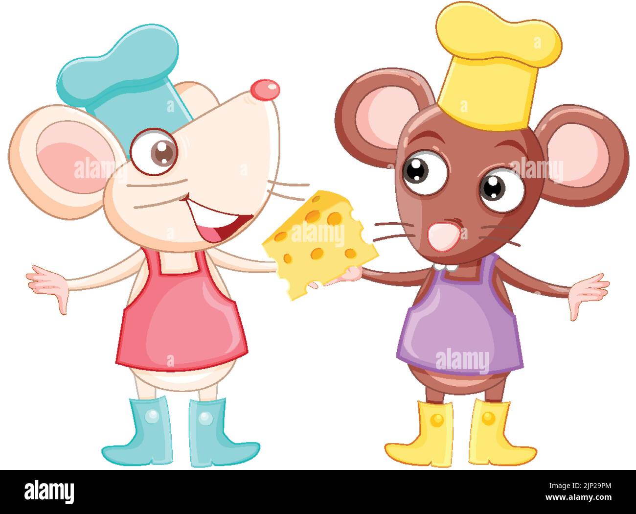 Two chef rats cartoon characters illustration Stock Vector Image & Art ...