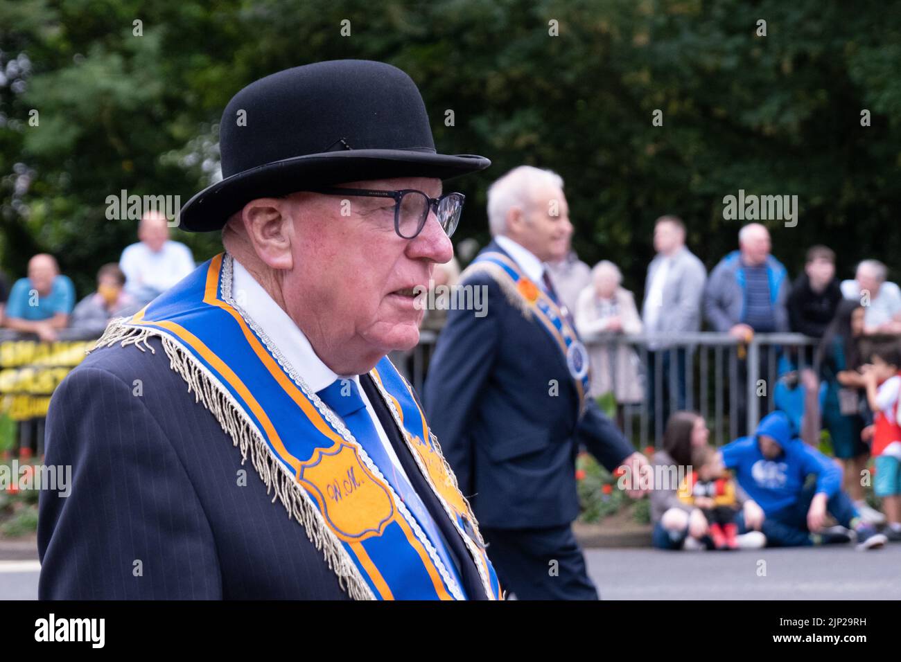 Antrim, 12th July 2022, UK. Worshipful Master of a Loyal Orange Lodge ...