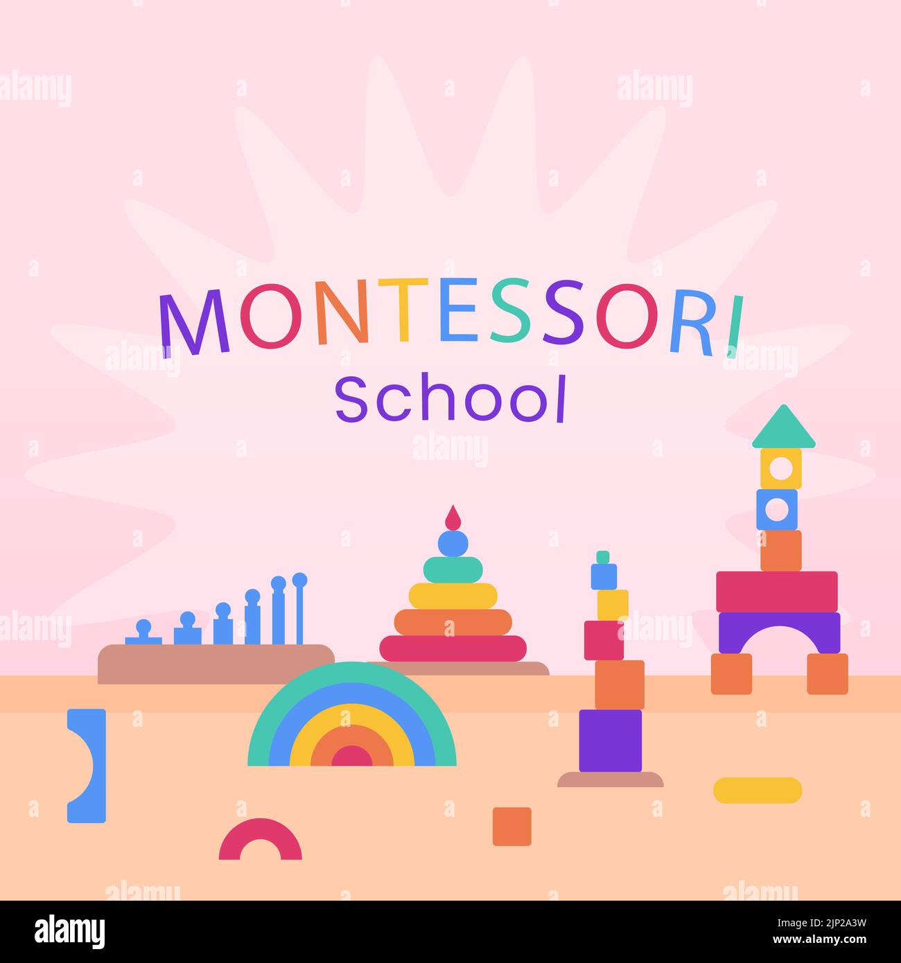 Hand drawn montessori toys illustration Vector illustration Stock ...