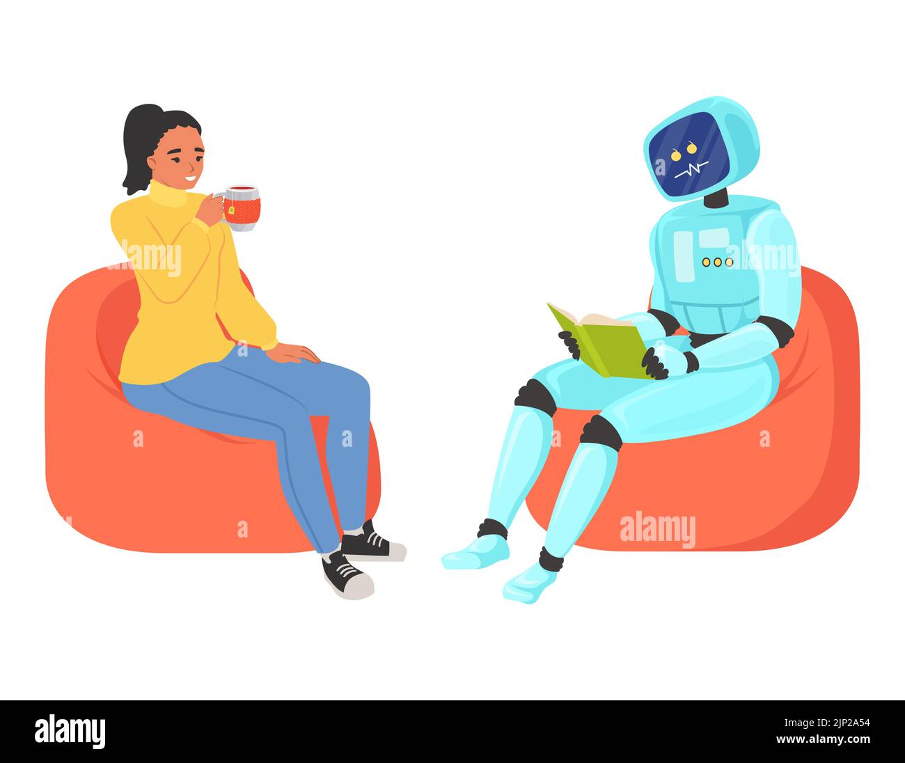 Robot reading Stock Vector Images - Alamy