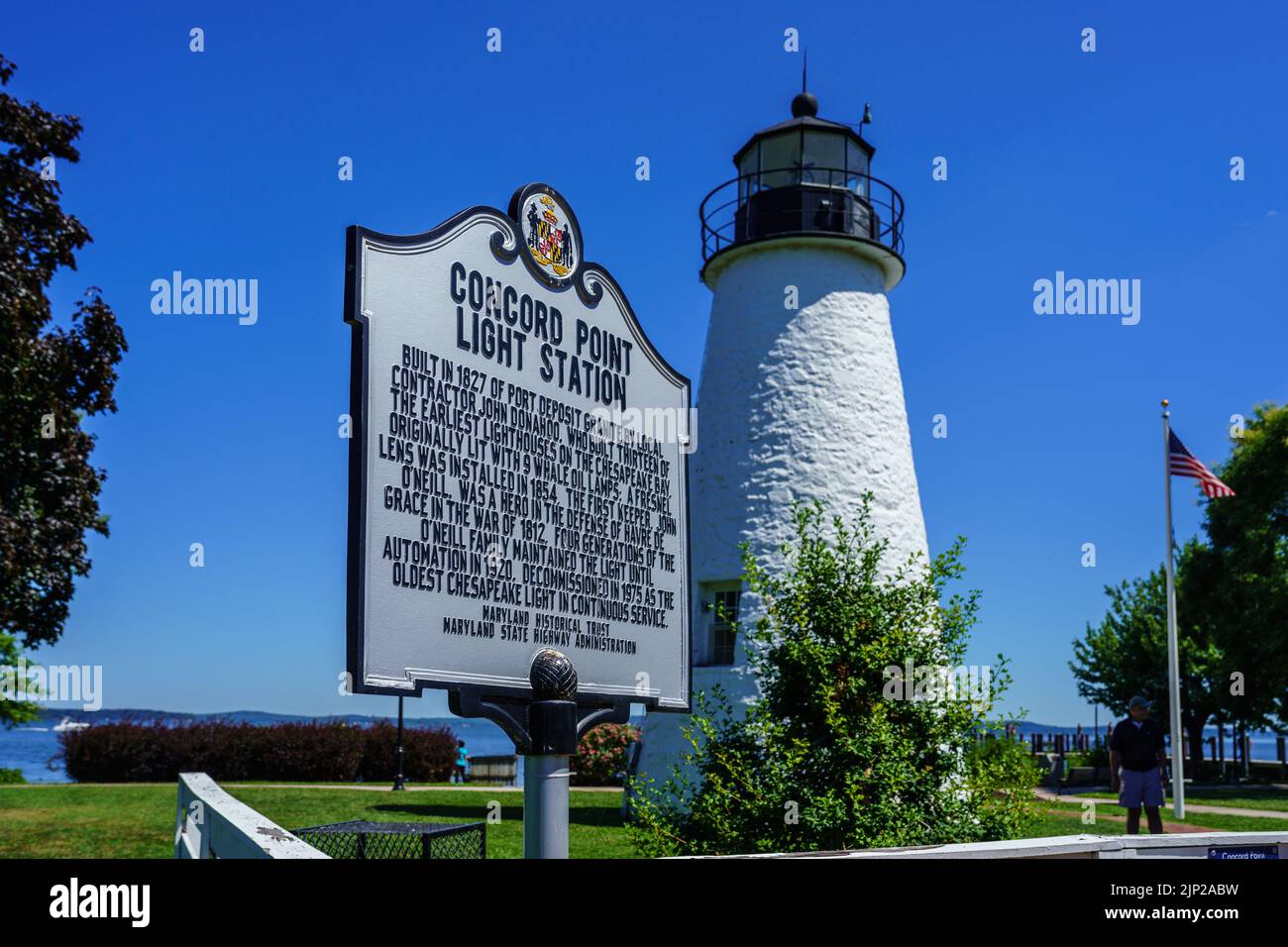 Havre de Grace, MD, USA – August 13, 2022: A historic marker sign at ...
