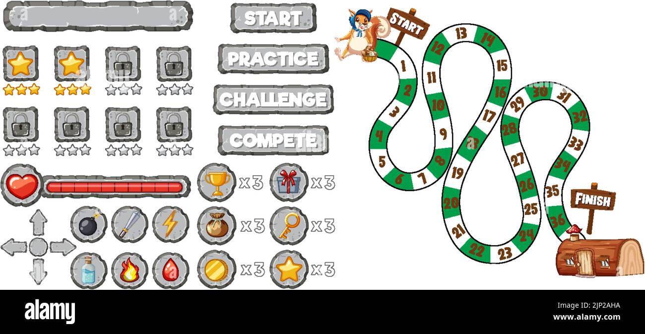 Game element template design set illustration Stock Vector Image & Art ...