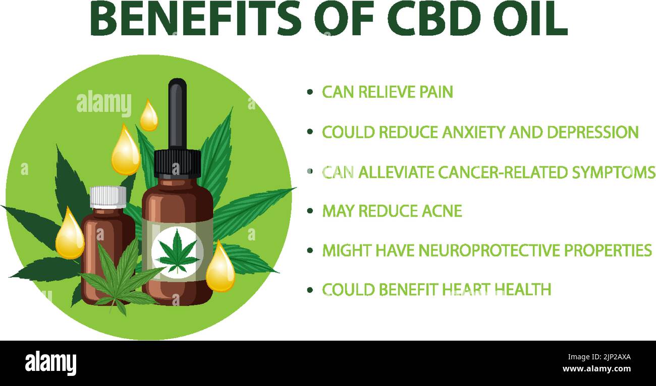 Benefits of CBD for physical health diagram illustration Stock Vector ...