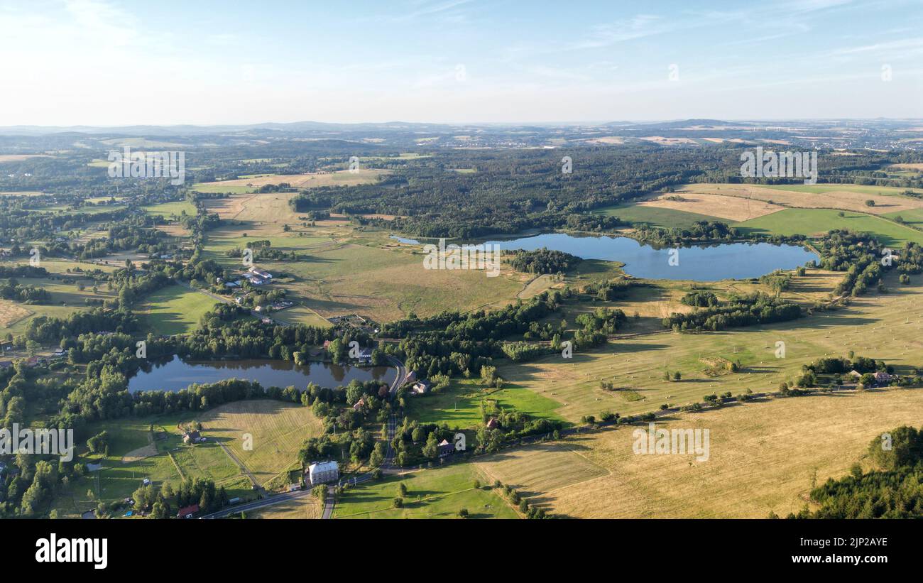An aerial view of a rural landscape Stock Photo - Alamy