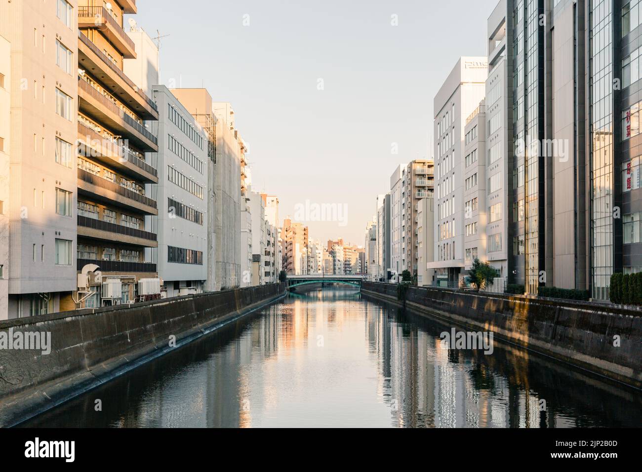 The Kanda River surrounded by residential buildings Stock Photo - Alamy