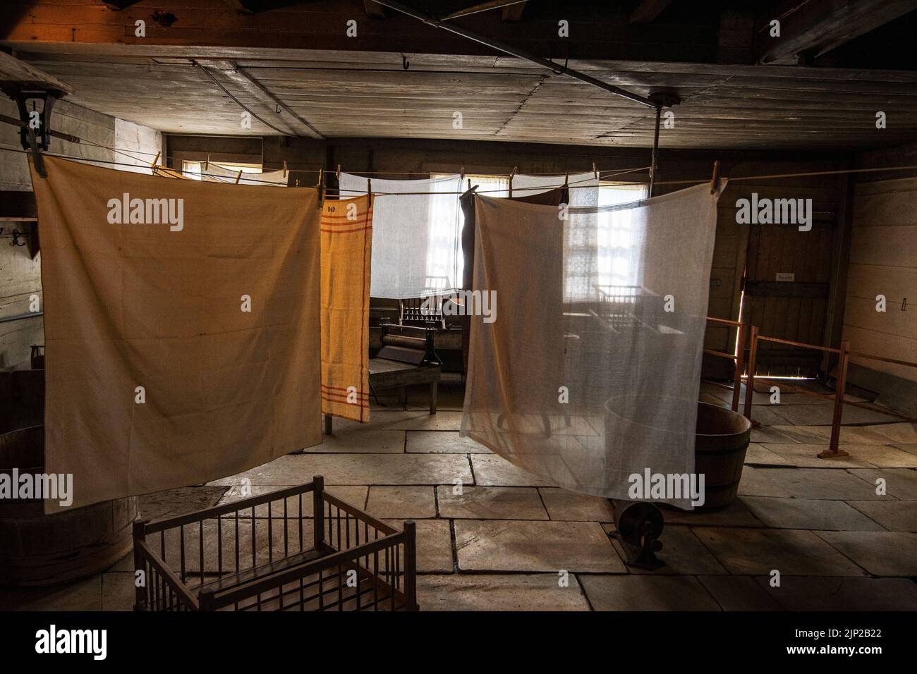 Hancock Shaker Village Laundry Room Interior Stock Photo - Alamy