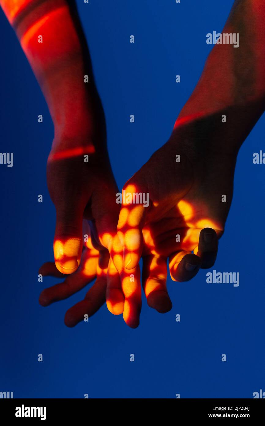 multi colored, holding hands, skin, bonding, light display , multi ...