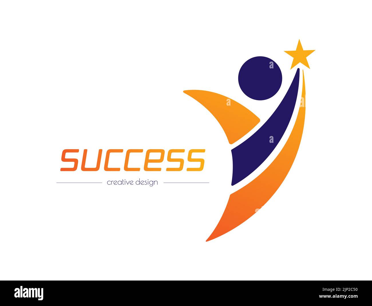Success. Template of a logo, sticker, brand or label for a creative ...