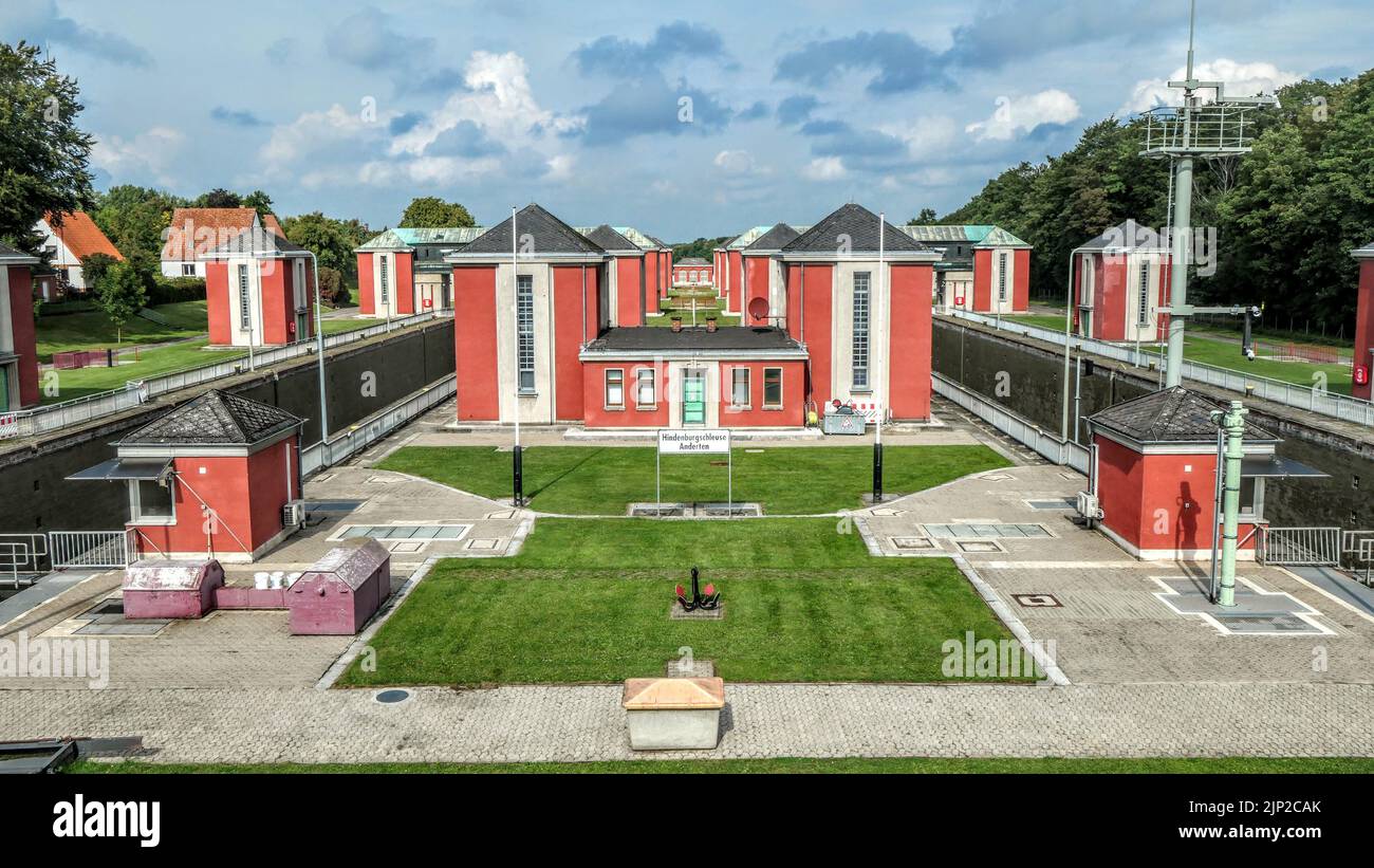 The Anderten lock on the Mittelland Canal in Germany Stock Photo - Alamy
