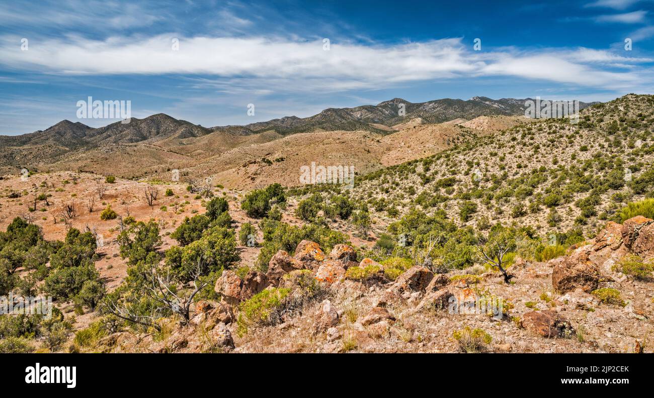 Mount Irish Range, view from Mail Summit, Great Basin Desert, Basin and ...