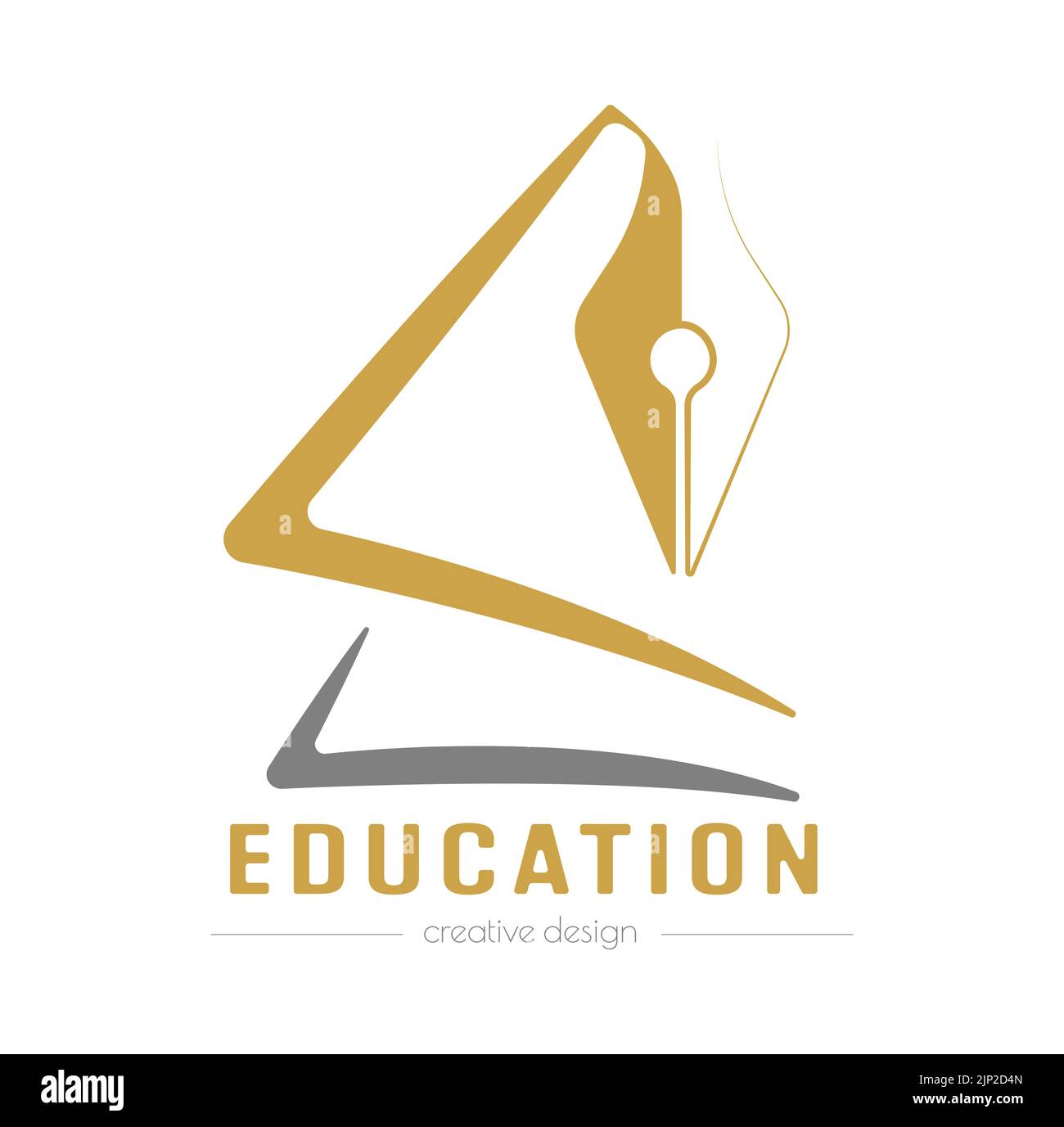 Education. A logo template with an open book and a pen for websites ...