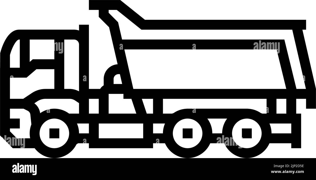 heavy truck construction car vehicle line icon vector illustration ...