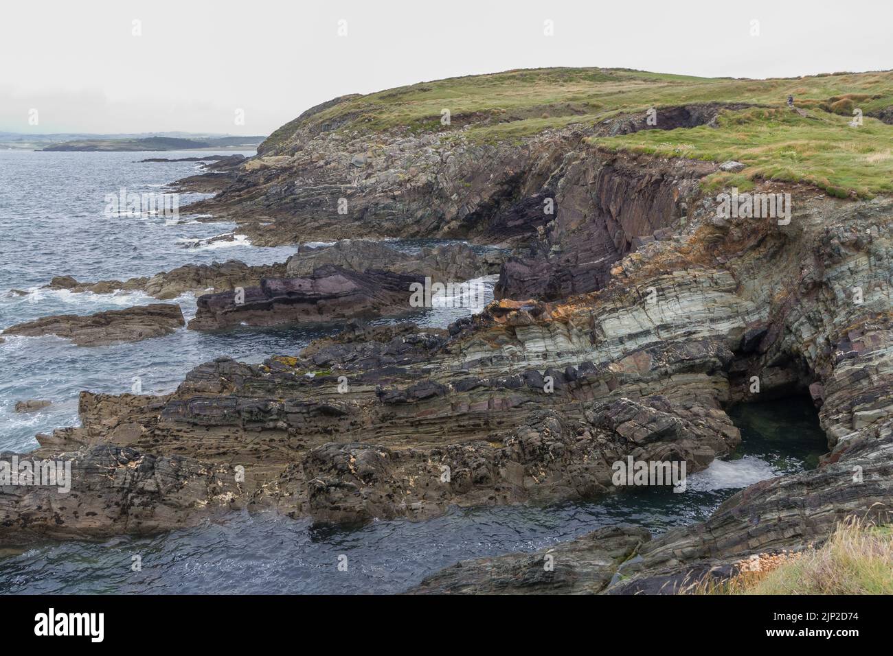 Beautiful scenery of rocks in seashore in Ireland, United Kingdom Stock ...