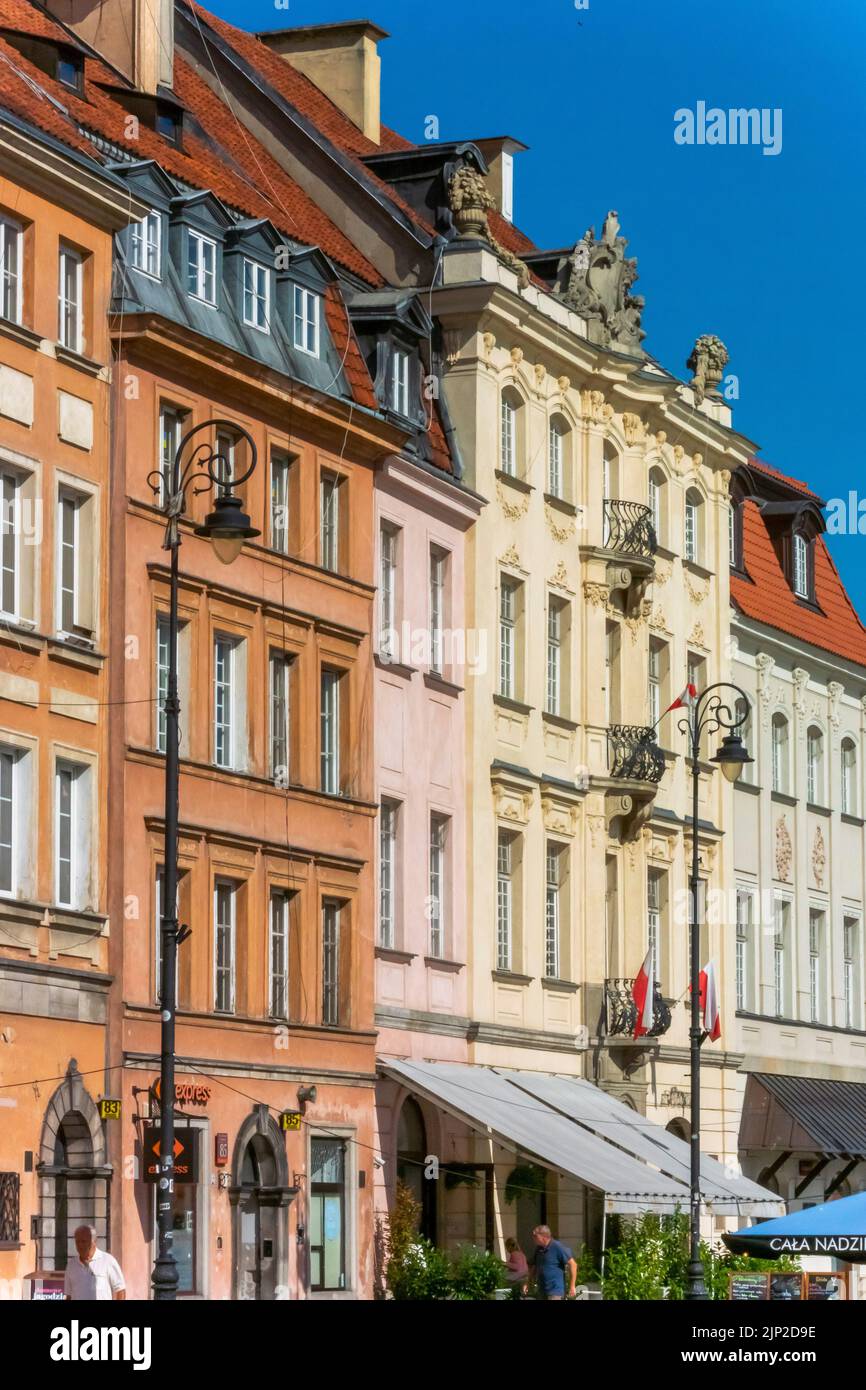 Warsaw, Poland, Street Scenes, Old Town Center, Historic Architecture ...