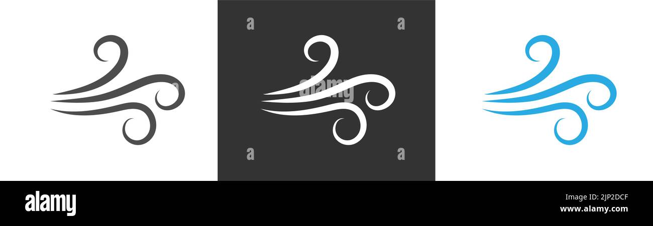 Wind. A set of icon, sign and pictogram templates. Empty outline, flat ...