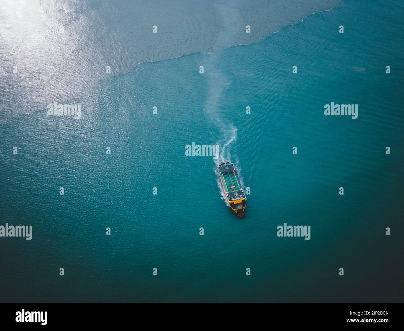 An aerial view of ship in an open sea Stock Photo - Alamy