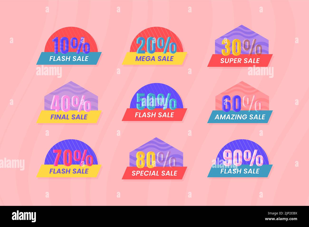 Gradient discount numbers set Vector illustration Stock Vector Image ...