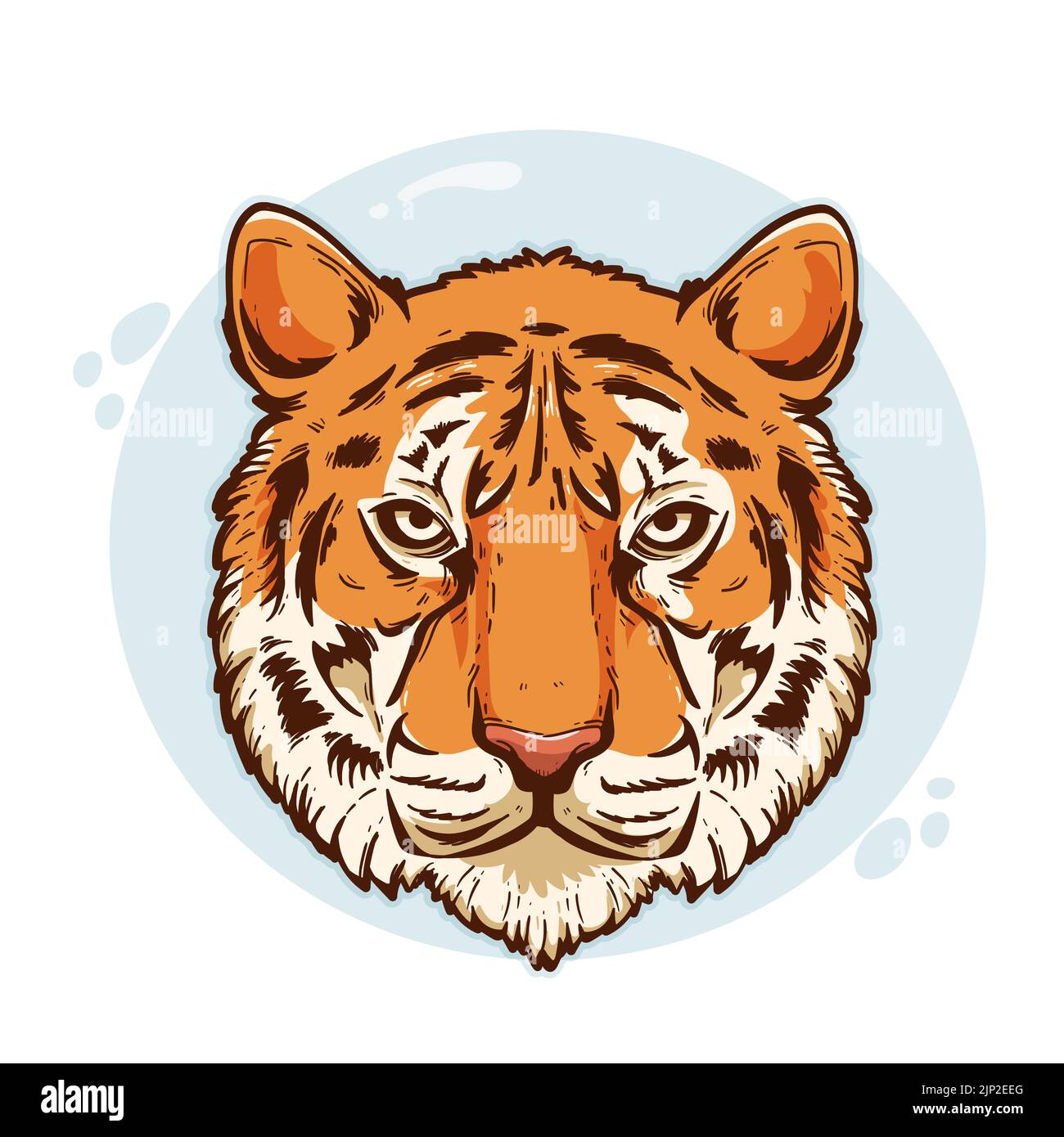 Hand drawn tiger face illustration Vector illustration Stock Vector ...
