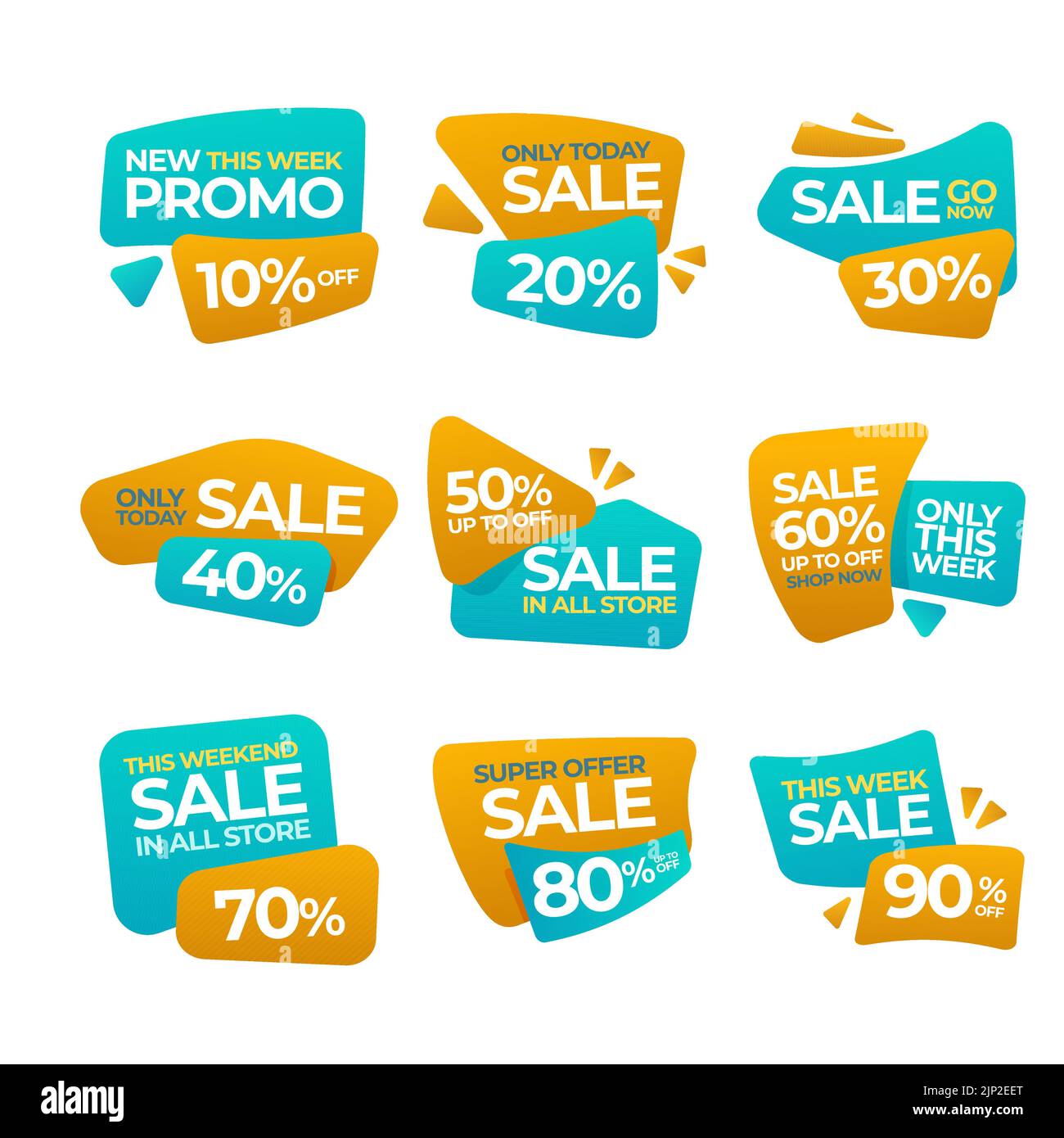 Gradient discount numbers set Vector illustration Stock Vector Image ...