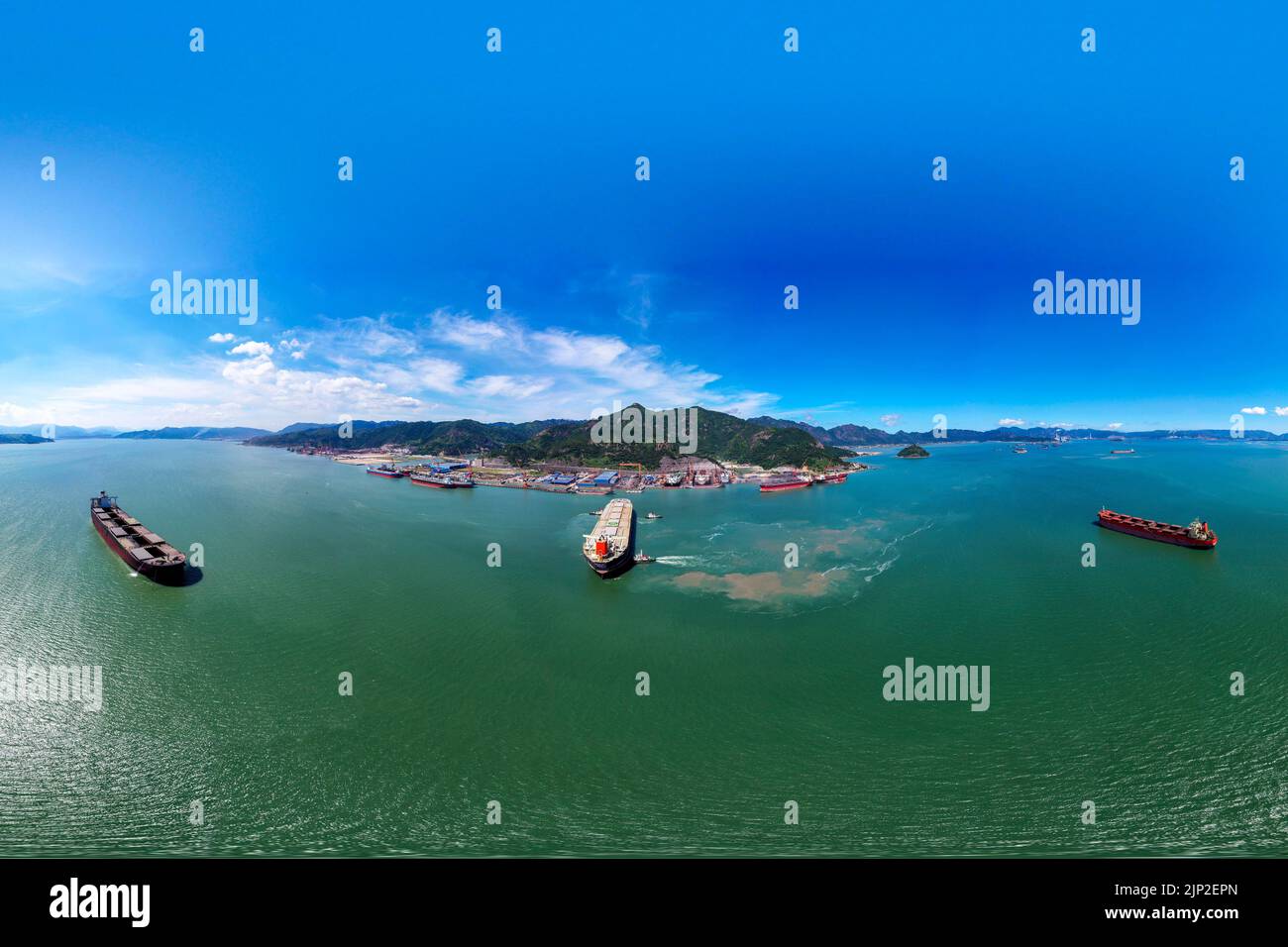 FUZHOU, CHINA - AUGUST 15, 2022 - A 300,000-ton ship berths at the No.1 ...
