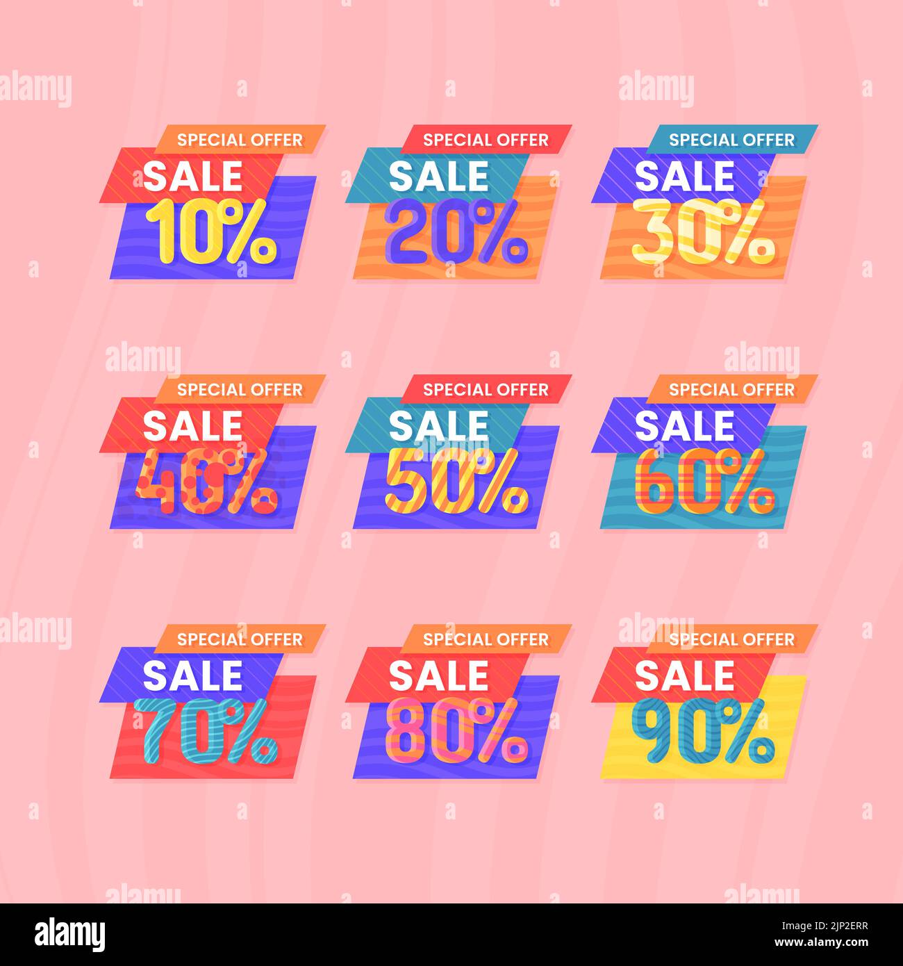 Gradient discount numbers set Vector illustration Stock Vector Image ...
