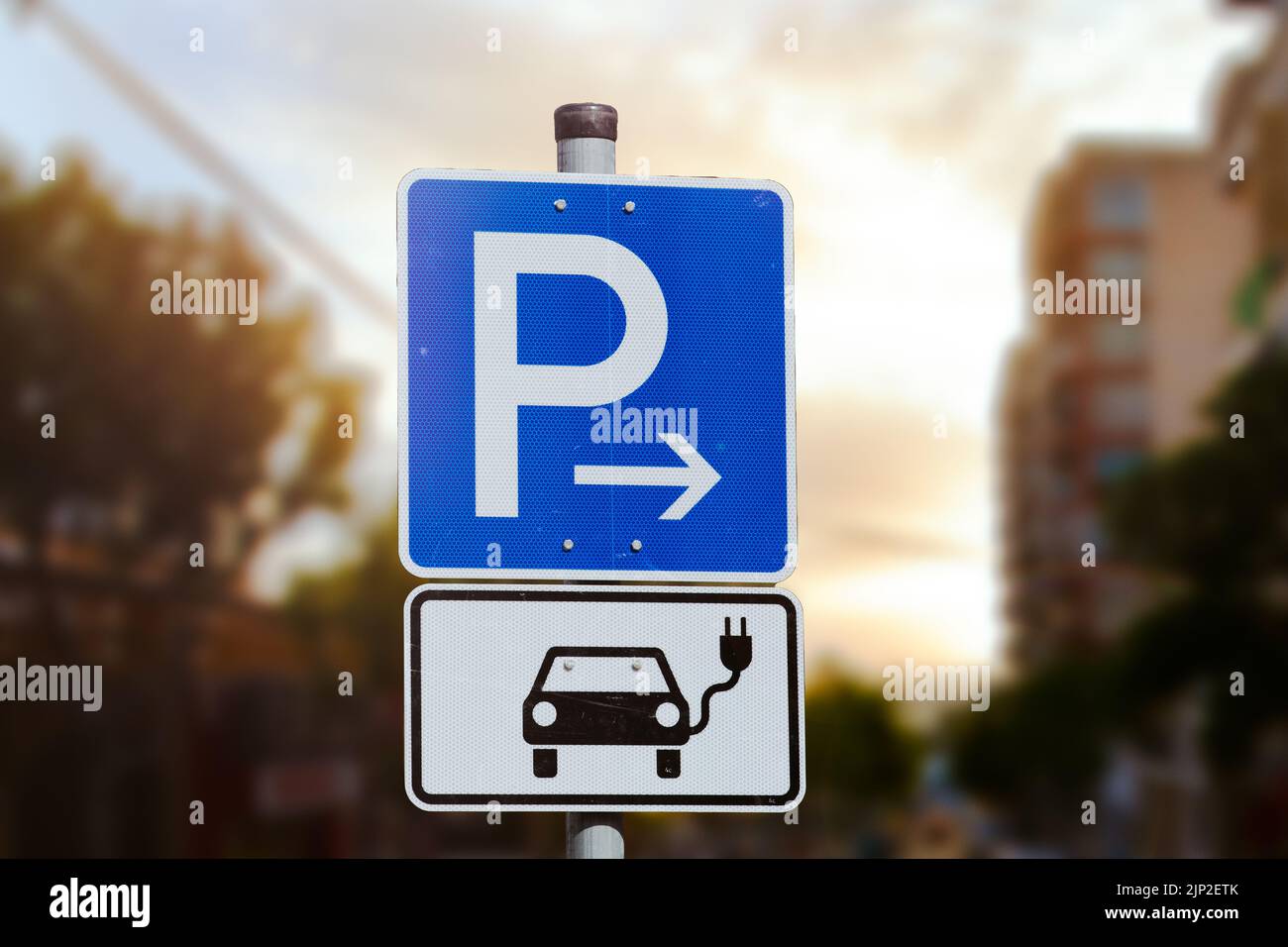 Electric Vehicle Parking only and Charging Sign for parking lot Stock ...