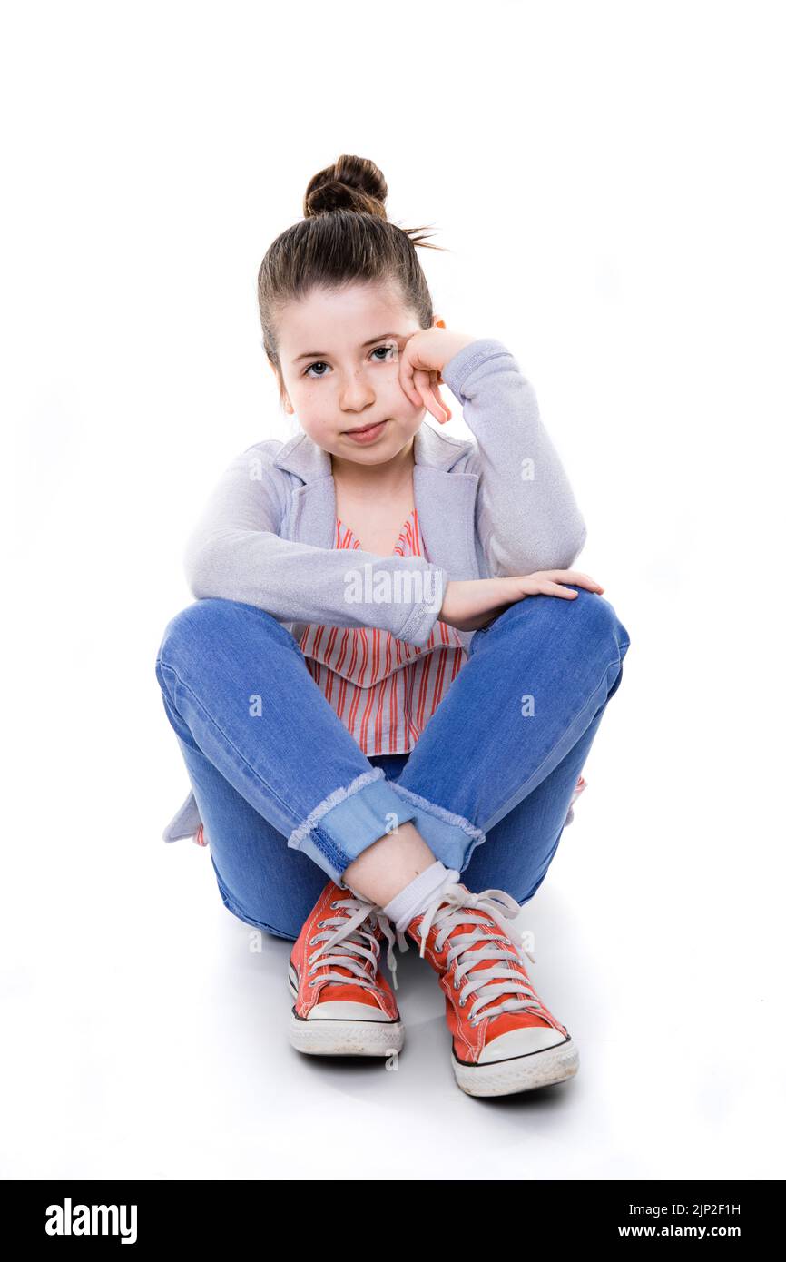 Sad Girl Sitting Cross Legged