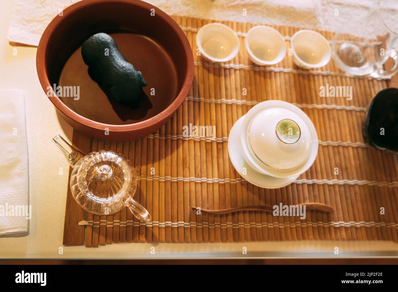 A top view of a tea ceremony table Stock Photo - Alamy