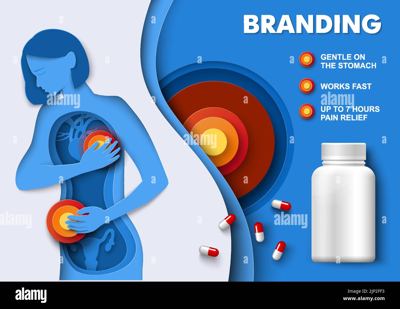 Painkiller drugs medical product branding 3d vector Stock Vector Image ...