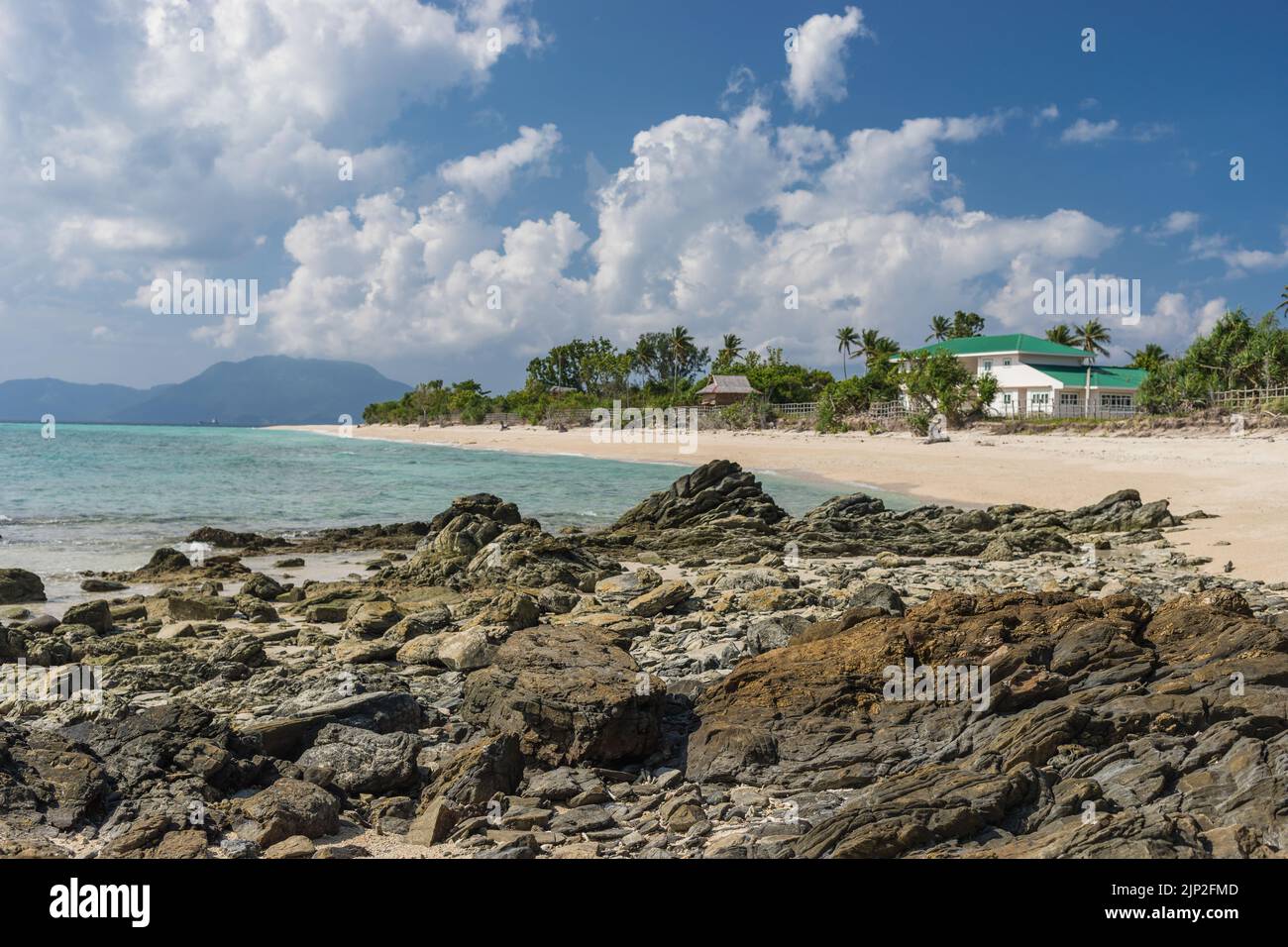 The beautiful white beach during summer in Romblon, Philippines Stock ...