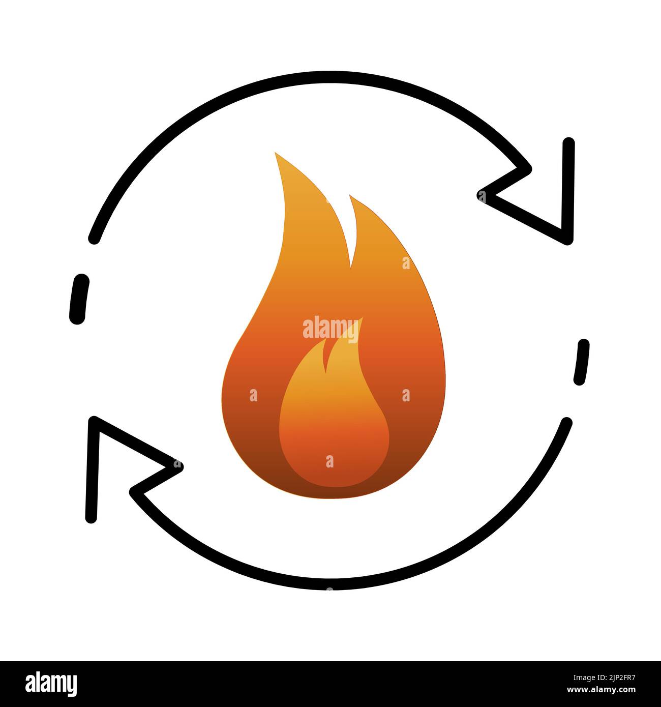Metabolic processes icon Fire with arrows rotation Stock Vector Image ...