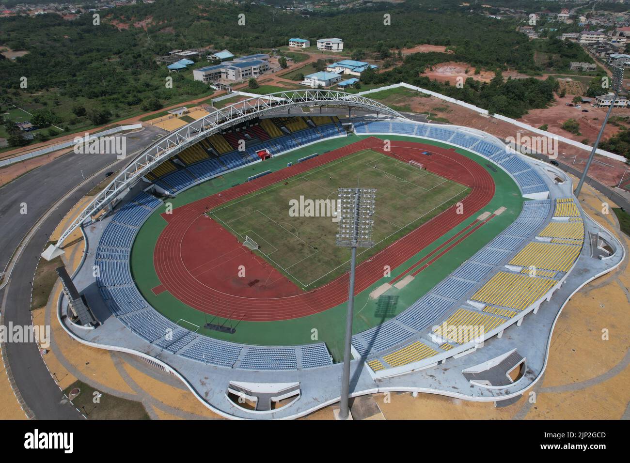 An aerial view of a Cape Coast Stadium in the city of Ghana Stock Photo ...